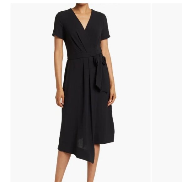 Calvin Klein | Dresses | Calvin Klein Aerowash Short Sleeve Midi Wrap ...